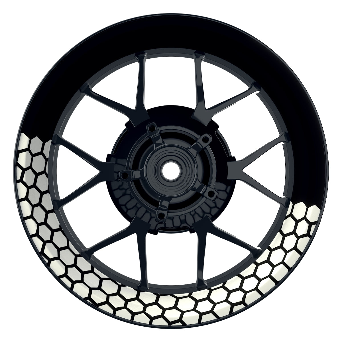 Felgenaufkleber Hexagon halb halb weiss Wheelsticker Premium – Arider